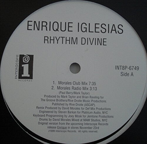 Rhythm Divine Vinyl - Enrique Iglesias Vinyl Records | Vinyl